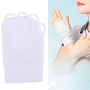 SPYMINNPOO Half Finger Golf Gloves, Right Hand Ice Silk Solar UV Protection Breathable Gloves Sport Golf Glove for Men and Women L White