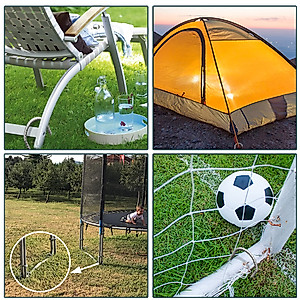 Eurmax USA Trampolines Stakes Canopy Parts Wind Stake 12 Inch Heavy Duty Stake Safety Ground Anchor Galvanized Steel Wind Stakes, Pack of 8(Silver)