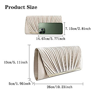 jessie Clutch Evening Bag for Women Purses Handbags Crossbody with Chain Elegant for Wedding Business Prom (Apricot)