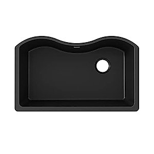 Elkay ELGUS3322RBK0 Quartz Classic Single Bowl Undermount Sink, Black
