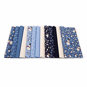 24 Piece Snowmen & Snowflakes Jelly Roll 2.5"x44" pre-Cut 100% Cotton Fabric Quilting Strips, Blue Winter Jelly Roll Fabric, Snowmen Fabric, Snowflake Fabric, Christmas Bundle Fabric, DIY Craft