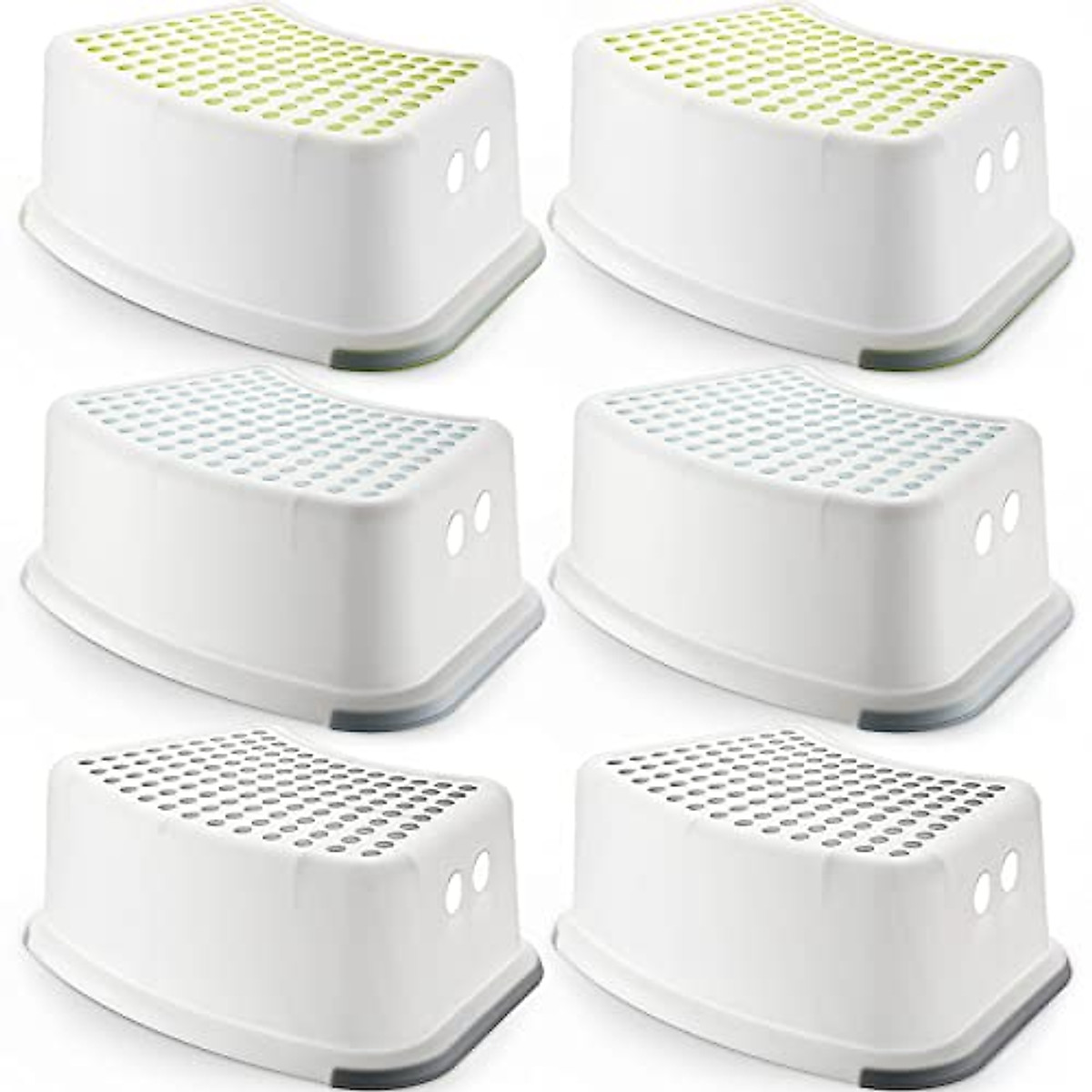 6 Pack Step Stool for Kids Toddler Step Stool Kids for Bathroom Sink Toilet Stools for Potty Training, Bathroom, Kitchen, Bedroom, Toy Room and Living Room Step Stool with Non Slip Base
