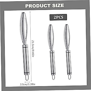 Fish Scaler Tool, 2PCS Stainless Steel Fish Scale Remover, Portable Fish Descaler Tool, Hanging Fish Scaler Tool for Kitchen, Seafood Markets