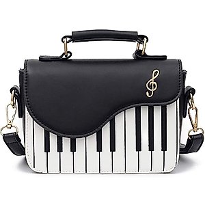 IEATWORLD Personalized Customized Women Crossbody Bags Stylish Small Satchel PU Leather Piano Style Purses Girl Cute Shoulder Handbags with Top Handle