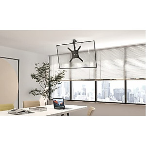 Mount Plus CM344 Flip Down TV and Monitor Roof Ceiling Swivel Mount | Fits Flat TV 23 to 55 Inches | VESA Compatible 200x200, 400x400 | Height Adjustable | Pitched Roof