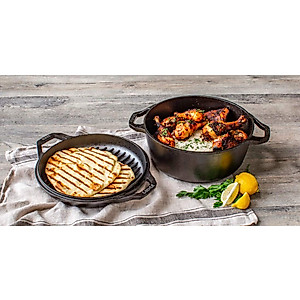 Lodge Cast Iron Chef Style 6-Quart Double Dutch Oven
