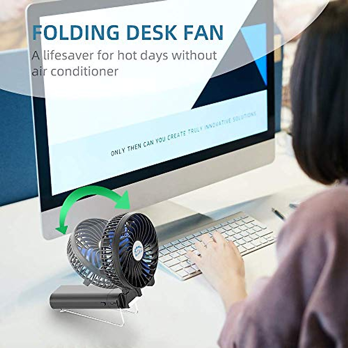 HandFan 2023 Upgraded 5200mAh Portable Handheld Fan Rechargeable Battery Operated, Small Personal Fan, Foldable Mini Desk Fan, Cooling Electric Fan for Travel, Outdoors, Indoors