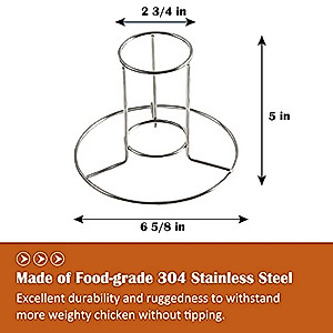 KAMaster Beer Can Chicken Holder for Grill and Smoker,More Higher to Holder - Beercan Chicken Rack Stainless Steel BBQ Roaster Rack for Grill Accessories Turkey Fryer Base Oven Rib Racks for Smoking