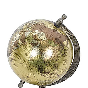 Benzara 68846 Elegant And Stunning Metal PVC Globe, 7" W x 10" H