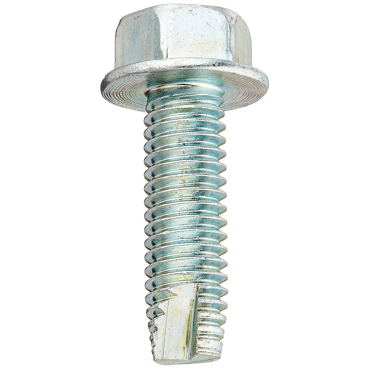 Small Parts 37203W Steel Thread Cutting Screw, Zinc Plated Finish, Hex Washer Head, Type 23, 3/8"-16 Thread Size, 1-1/4" Length (Pack of 10)