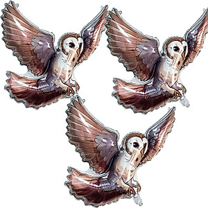 FZR Legend 3 Pack Magical Wizard Owl Balloons, Birthday Party Decorations Balloons, 30 inch Owl Foil Balloons for Kids Magic Theme Halloween Party Decorations Supplies