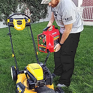 Surecan 5 Gallon Self Venting Gasoline Fuel Can Container with 180 Degree Rotating Nozzle, Thumb Trigger Flow Control, & Child Safe Fill Cap, Red