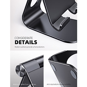Lamicall Tablet Stand Adjustable, Tablet Holder : Desktop Tablet Accessories Holder Dock Compatible with 4-13" Tablet Such as iPad Pro 11, 9.7, 10.5, Air Mini 2 3 4, Kindle, Nexus, E-Reader, Black