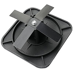 5" Square Light Pole Top Cap Rounded Corner (1" Radius)- Black Plastic