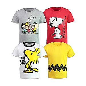 Peanuts Snoopy Charlie Brown Woodstock Toddler Boys T-Shirts 4 Pack 5T