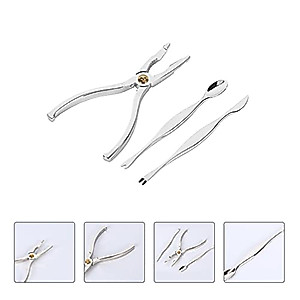 Luxshiny Dinnerware Sets Picks Tool Seafood Tools Set Crab Lobster Crackers Shellers Alloy Seafood Pecan Walnut Plier Opener Seafood Tool For Lobster Crab Crawfish Prawns 3pcs Seafood Plier Dish Set