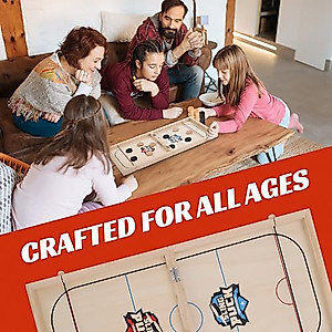 Crazy Games Fun Games XL Sling Puck Table Board Game I 24" Open 12" Closed Wooden Family Indoor Two Player, Table Games For Family - Top Hockey for Adults & Kids, Competitive Parties So Puck It Is Fun