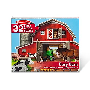 Melissa & Doug Busy Barn Shaped Jumbo Jigsaw Floor Puzzle (32 pcs, 2 x 3 feet) - FSC Certified