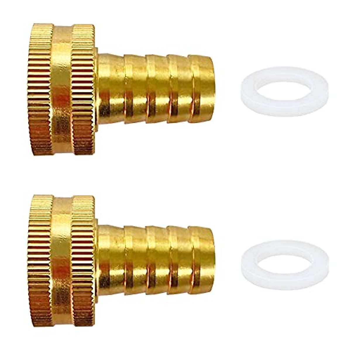 YOUHO Garden Hose Adapter Swivel Fitting GHT 3/4 to 1/2 Hose Drip Irrigation Tubing to Faucet - Reusable Connector Fittings for Most Rain Bird, Orbit, Dig, Toro 7/16 or 1/2 Tubing x 3/4" GHT(2PCS)