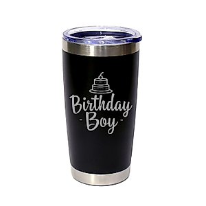 Made4You, 'Birthday Boy', Laser Engraved Stainless Steel Tumbler, 20 Oz., Birthday Theme Gift, Black Color, Gift to Celebrate Your Birthday