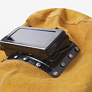 Comfortable Leather Welding Helmet, Welder Grinding Protective Gear Work Cap Hat Welding Flame Heat Resistant Anti-dust Head Face Neck Shield Safety Hood Helmet