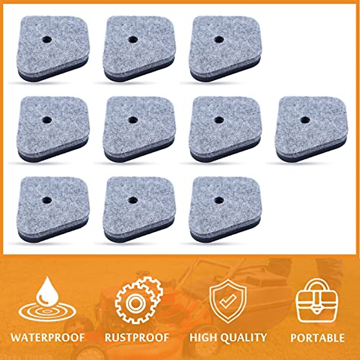 Haishine 10Pcs Air Filters for Stihl Weed Eater, Air Filter OEM Replacement Code 4180-120-1800 for STIHL FS90 FS130 HT101 FS87 FR130T HT100 HT130 KM100 FC100 FS310 HL90K SP90 FT100 Series Trimmer