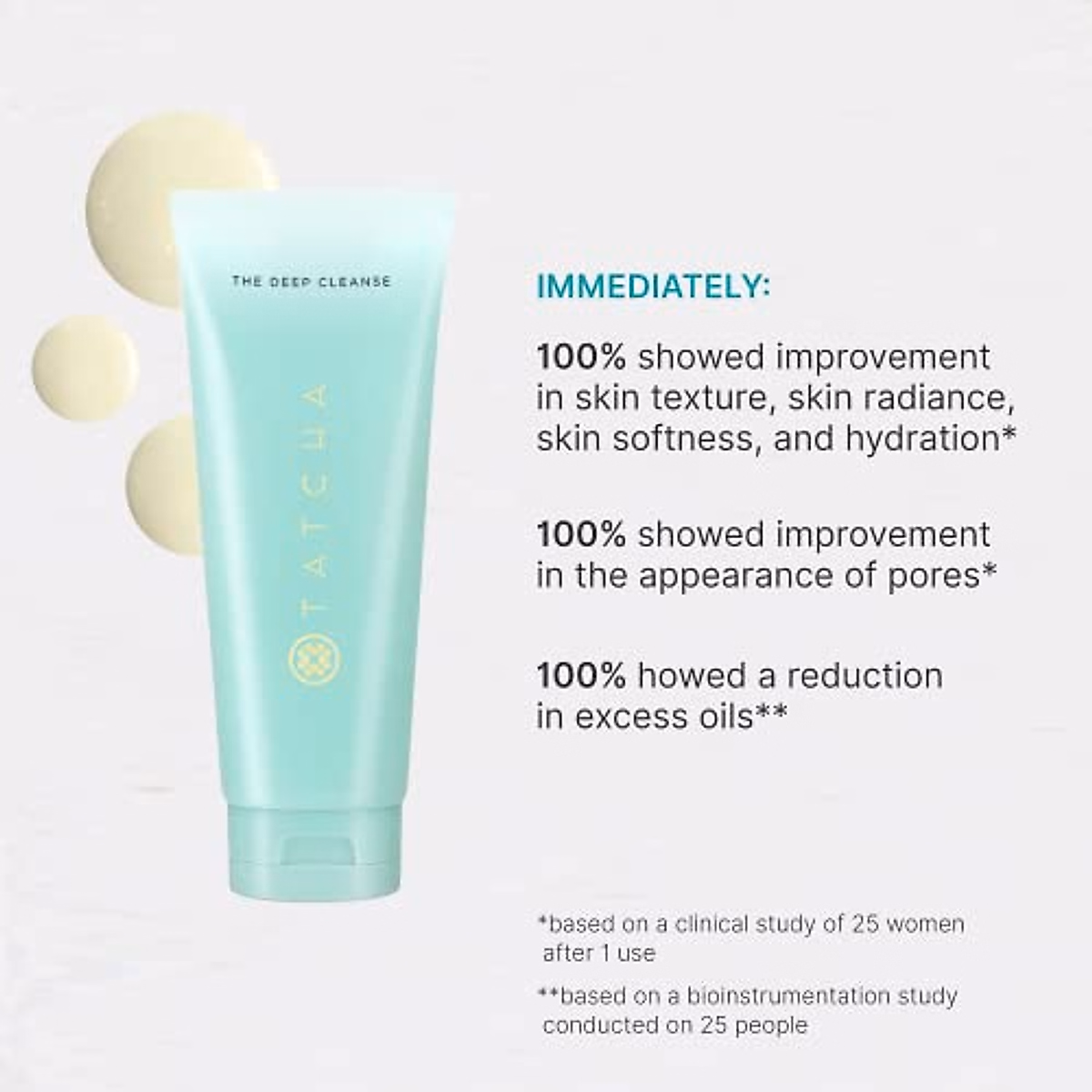 TATCHA The Deep Cleanse | Deep, Gentle Exfoliating Cleanser, Lifts Dirt, Minimizes Excess Oil & Unclogs & Tightens Pores | 5 oz