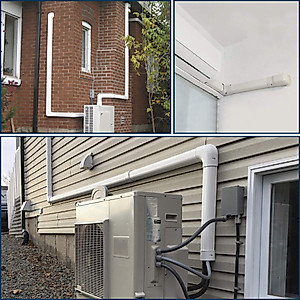 Pearwow 3" W 15Ft L Mini Split Line Set Cover Kit, Decorative PVC Tubing Cover for Ductless Mini Split AC,Heat Pumps Systems,Air Conditioner Lineset Cover,Mini Split Accessories