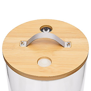 BuYouZaiLaa Glass Cereal Dispenser Rice Storage Container with Airtight Lid Stand and Measuring Cup Flour and Cereal Container for Kitchen Organization and Pantry Store (5L)