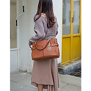 Mia K Collection Crossbody Bag for Women’s Handbag: PU Leather Top-Handle Satchel, Wristlet Wallet Purse Set