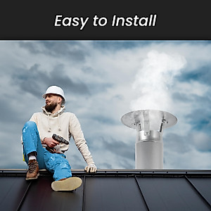 6 Inch Round Roof Cap - All Weather Chimney Cap - Galvanized Steel - Roof Top Round Vent House Exhaust Roof Cap