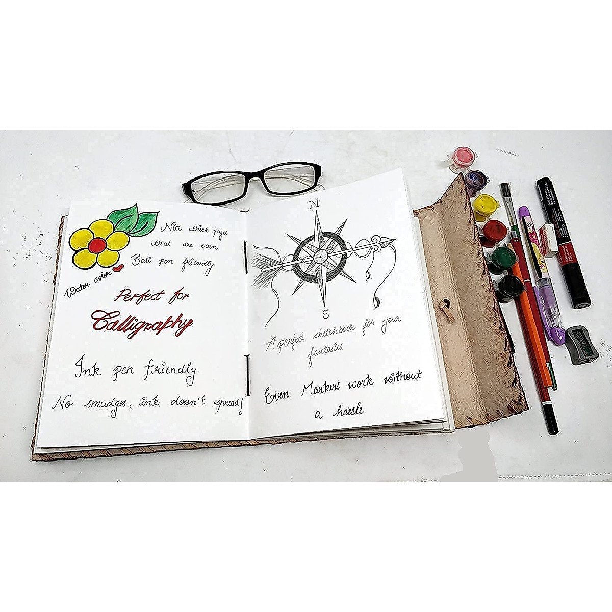 Vintage Large 10 inch Tree of Life Leather Cover Blank Book Spell Book Drawing Sketch Book Christmas Gift for Men & Women