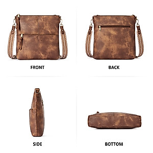 WESTBRONCO Crossbody Purses for Women, Medium Shoulder Handbags Vegan Leather Casual Satchel with Guitar Strap