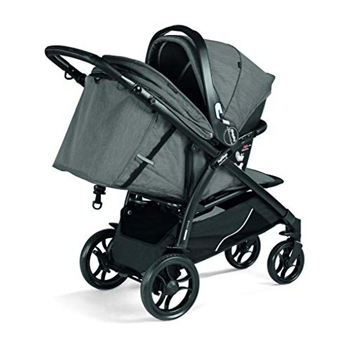 Peg Perego Booklet 50 Travel System - Includes Booklet 50 Baby Stroller and The Primo Viaggio 4-35 Infant Car Seat - Made in Italy - Atmosphere (Grey)