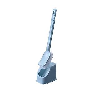 SAAKO Plastic Toilet Brush Wall Mounted Floor Toilet Bowl Brush Toilet Cleaner Brush and Holder Set Bathroom Cleaning Scrubber