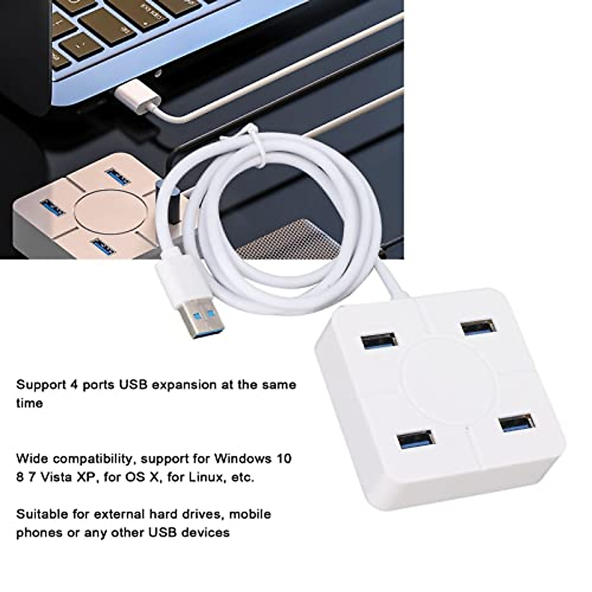 BRDI USB Hub, USB Extender 300MB/S Long Service Life for Notebook for External Hard Drives