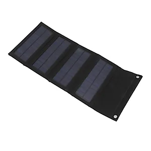 Bank, 40W 4 Fold Solar Panel Charging Bag Folding Bag Foldable Charger for Outdoor Camping Hiking Emergency Charging (Black)