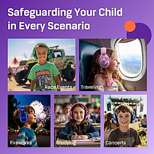 VANDERFIELDS Noise Cancelling Headphones for Kids, Age 3-16, Certified 27dB Noise Reduction, Sound Cancelling Safety Ear Muffs, Adjustable Size, Kids Ear Protection Events, Concerts, Fireworks, Autism