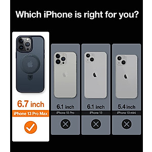 TORRAS Magnetic for iPhone 13 Pro Max Case [Compatible with Magsafe] with Stand, [Military Grade Drop Protection] Shockproof Translucent Back Slim Protective Phone Case (2021), Black