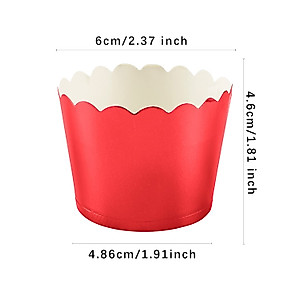 50 Pcs Paper Cupcake Liners Baking Cups, Holiday/Parties/Wedding/Anniversary(Red)