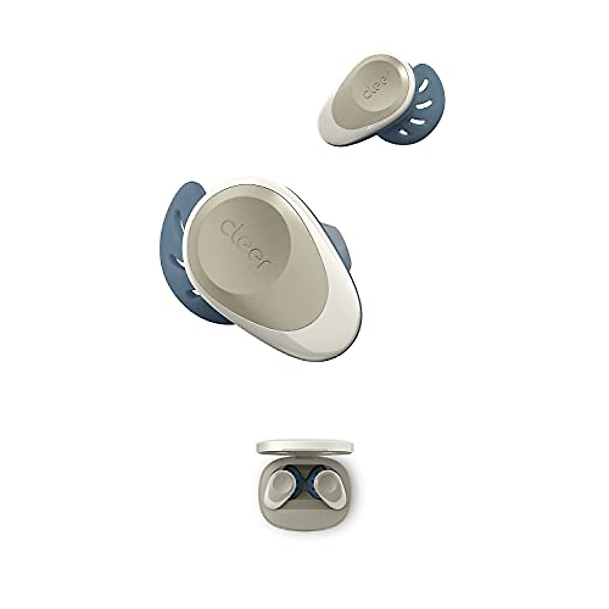 Cleer Goal Sport True Wireless Earbuds with 20 Hour Battery, for Workout and Exercise, Water and Sweat Resistant, Touch Controls, and High Audio Quality and Bass, Stone