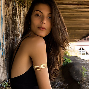 Fansilver 9PCS Arm Cuff Upper Band Cuff Bracelet for Women Minimalist Adjustable Arm Cuff Gold Open Simple Armlet Armband Set