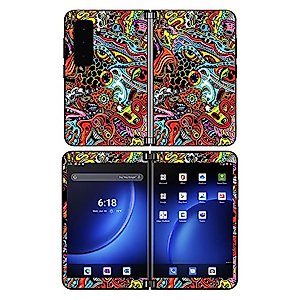 MightySkins Skin Compatible with Microsoft Surface Duo 2 - Acid Trippy | Protective, Durable, and Unique Vinyl Decal wrap Cover | Easy to Apply, Remove, and Change Styles | Made in The USA