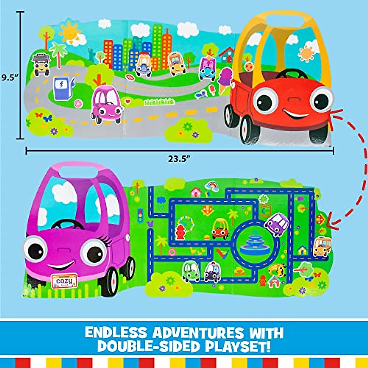 Repositionable Little Tikes Sticker Playset – Car & Truck Stickers for Kids Ages 3+