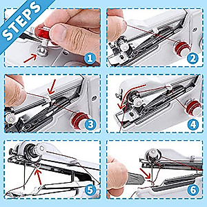 Handheld Sewing Machine Mini Portable Sewing Tool More Friendly to the Handicapped Easy-to-operate Portable DIY for Beginners for Home/Travel User (battery not included）