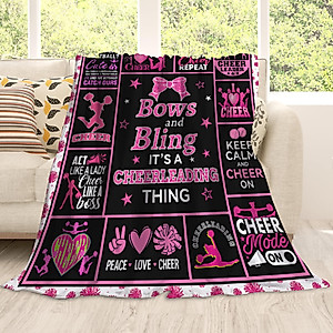 Shuwekk Flannel Cheerleader Gift Blanket, 50"x40"
