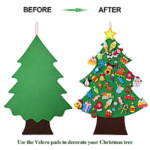 Felt Christmas Tree - 3.5 FT Wall Felt Christmas Tree for Kids with 40 Pcs Ornaments, DIY Xmas Gifts for Christmas Decorations