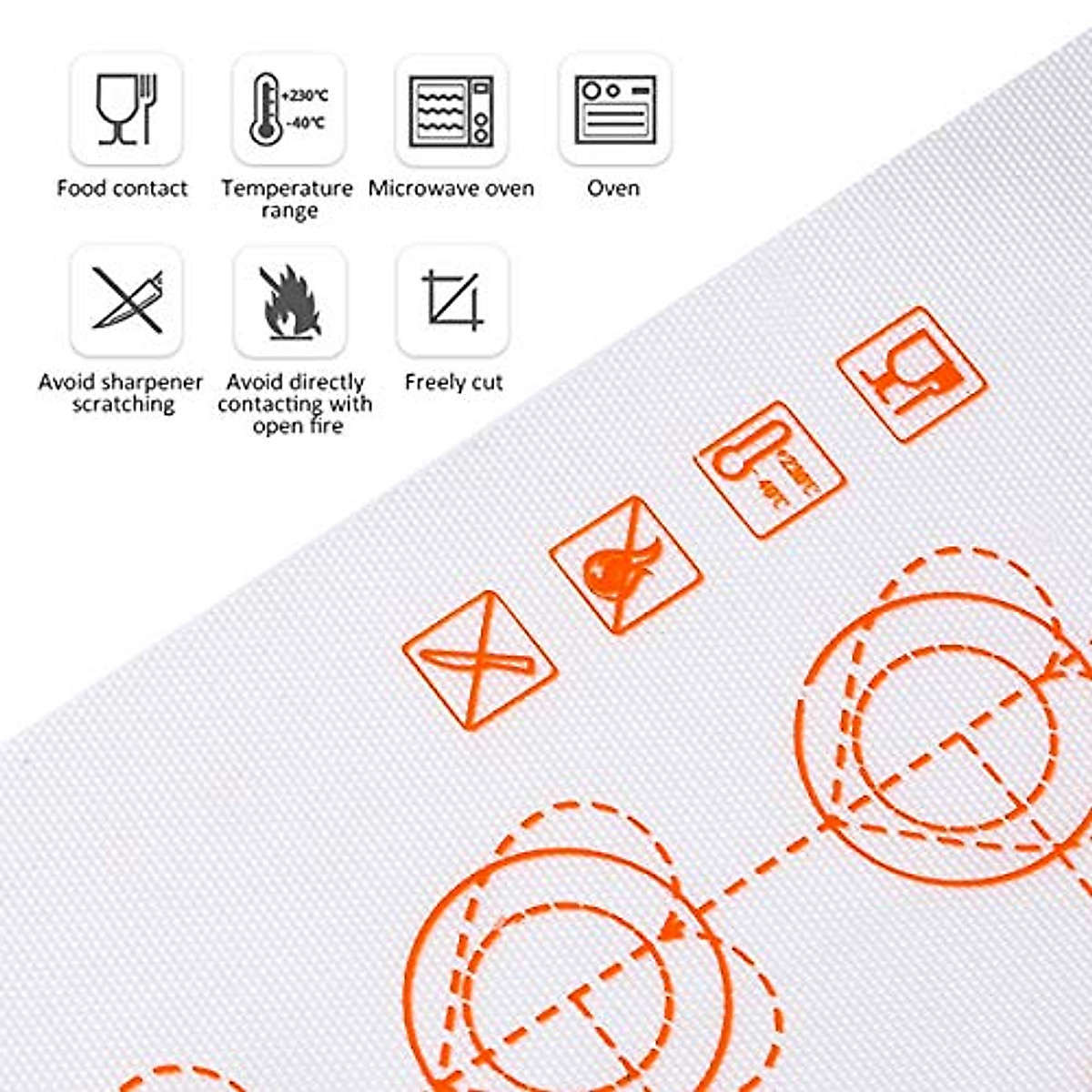 Heat-Resistant Silicone Macaron Baking Mat, Oven Non Stick Baking Tools, For Cake Tools Pastry Sheet Macaron Baking Mat(L red)