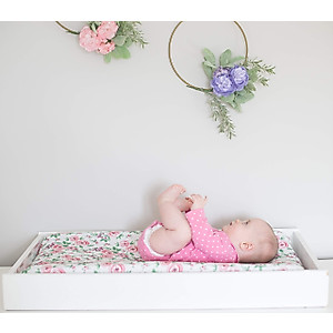 Bassinet Sheets for Baby Girl | Nursery Bedding Mattress Cover & Changing Pad Cover | Universal Size Fitted Sheet for Bassinet for Baby & Mattress Pad | Ultra-Soft Cotton Fabric 2-Pack Set