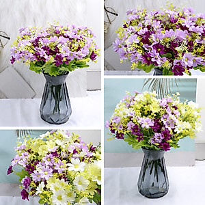 STYLIFING Fake Flowers for Vase, 8 PCS Artificial Flowers Faux Daisy Silk Flowers for Home Decor Indoor No Fade Artificial Plants Home Garden Porch D¨¦cor (Light Purple)